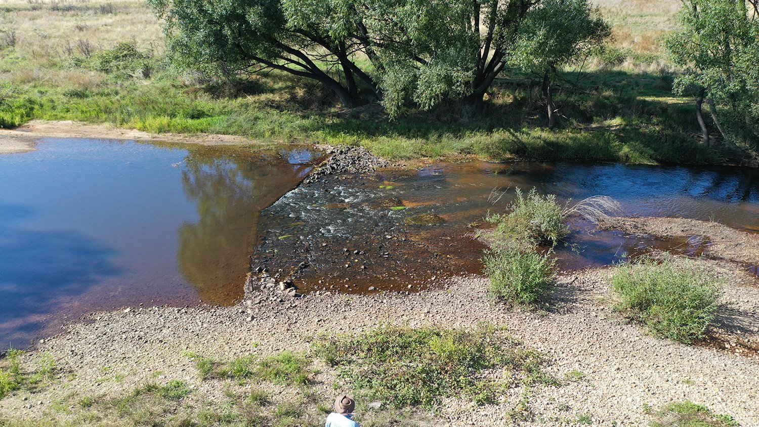 Palerang leaky weirs - before + after - Mulloon Institute
